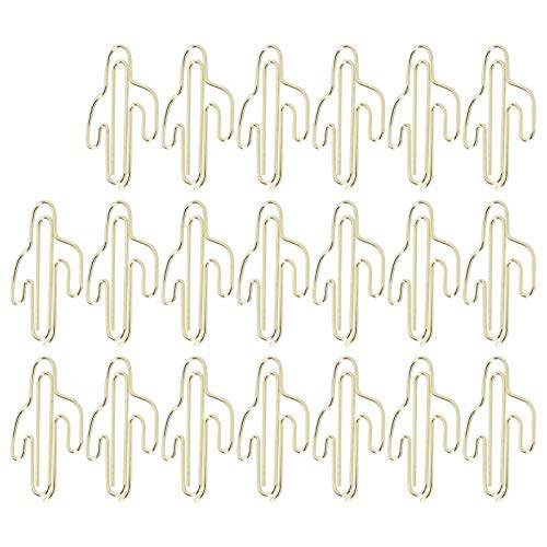 Metal Paper Clip, Marking Clip, Office Accessory Cactus-Shaped Pin 20Pcs for Scrapbooks Office Home Notebooks