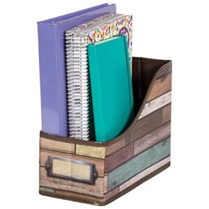 reclaimed wood book bin