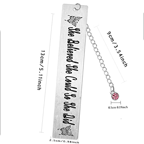 Inspirational Graduation Gifts for Mom Daughter Inspirational Metal Bookmark She Believed She Could So She Did Bookmark Gift Motivational Statement Bookmark