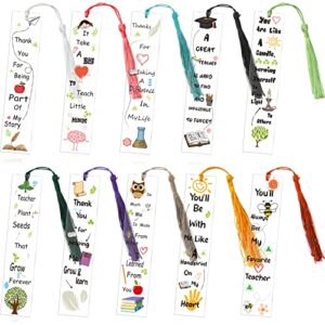 10 pcs teacher bookmark acrylic bookmarks teacher appreciation gifts thank you gifts teacher retirement gifts for women teacher appreciation bookmark for women teacher tutor gifts