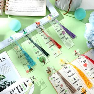 10 Pcs Teacher Bookmark Acrylic Bookmarks Teacher Appreciation Gifts Thank You Gifts Teacher Retirement Gifts for Women Teacher Appreciation Bookmark for Women Teacher Tutor Gifts