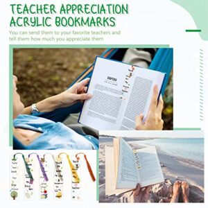 10 Pcs Teacher Bookmark Acrylic Bookmarks Teacher Appreciation Gifts Thank You Gifts Teacher Retirement Gifts for Women Teacher Appreciation Bookmark for Women Teacher Tutor Gifts