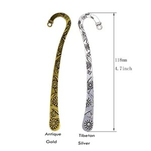 10x Retro Style Carved Metal Bookmarks Hook for Crafting Office Stationery