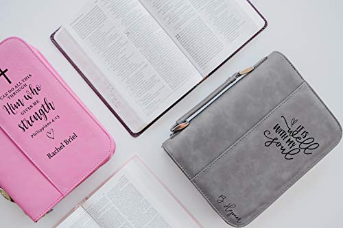 Custom Bible Cover | It is Well with My Soul |Personalized Bible Cover (Gray)