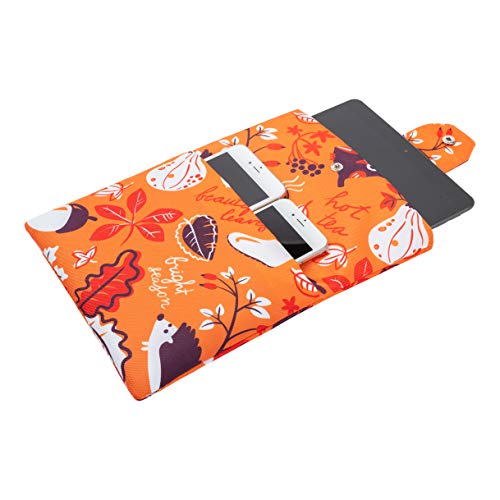 Large Book Sleeve - Fall Pattern - Size 8.5'' x 11'' - Zippered pocket - Book/Planner/Kindle Cover