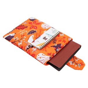 Large Book Sleeve - Fall Pattern - Size 8.5'' x 11'' - Zippered pocket - Book/Planner/Kindle Cover