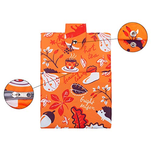 Large Book Sleeve - Fall Pattern - Size 8.5'' x 11'' - Zippered pocket - Book/Planner/Kindle Cover