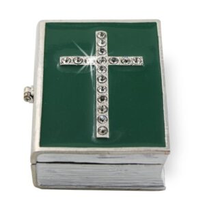 objet d’art release #295 “the holy bible” the good book handmade jeweled metal & enamel trinket box