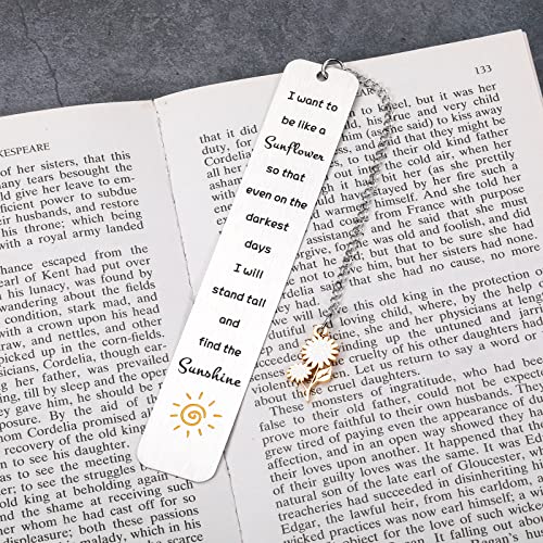 Sunflower Gifts Bookmarks for Women Her Inspirational Spiritual Gifts for Women Girl Birthday Christmas Stocking Stuffers Graduation for Adult Teen Girls Daughter Come of Age Friendship Present