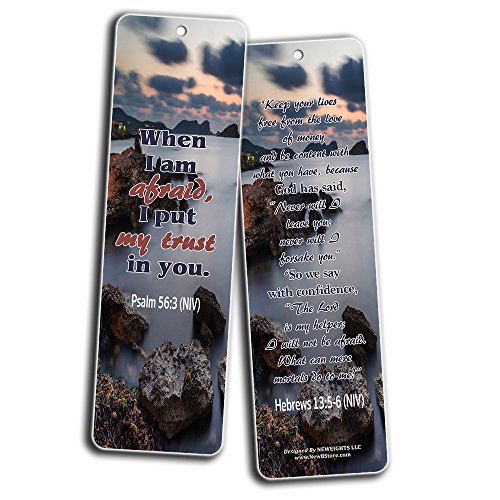 Bible Verses Bookmarks (12-Pack) - Bible Verses to Release Stress and Anxiety - Inspirational Religious Scriptures Prayer Cards - Best Encouragement Gifts for Men Women Teens Kids - Church Supplies