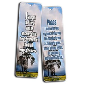 Bible Verses Bookmarks (12-Pack) - Bible Verses to Release Stress and Anxiety - Inspirational Religious Scriptures Prayer Cards - Best Encouragement Gifts for Men Women Teens Kids - Church Supplies