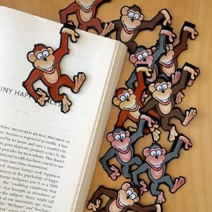 Monkey Bulk Bookmarks for Kids Girls Boys - Set of 10 Animal Bookmarks Perfect for School Student Incentives Birthday Party Supplies Reading Incentives Party Favor Prizes Classroom Reading Awards!