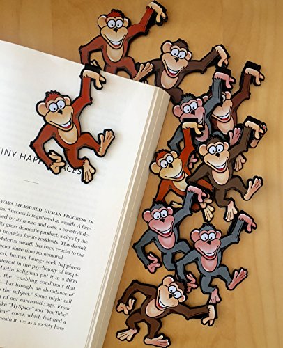 Monkey Bulk Bookmarks for Kids Girls Boys - Set of 10 Animal Bookmarks Perfect for School Student Incentives Birthday Party Supplies Reading Incentives Party Favor Prizes Classroom Reading Awards!