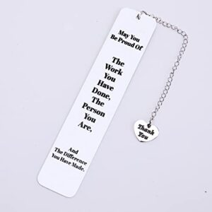 Colleague Coworker Leaving Gifts for Women Men Employee Thank You Gifts Inspirational Metal Bookmark May You Be Proud of the Work You Do for Boss Friends Book Lover Retirement Christmas Birthday Gifts