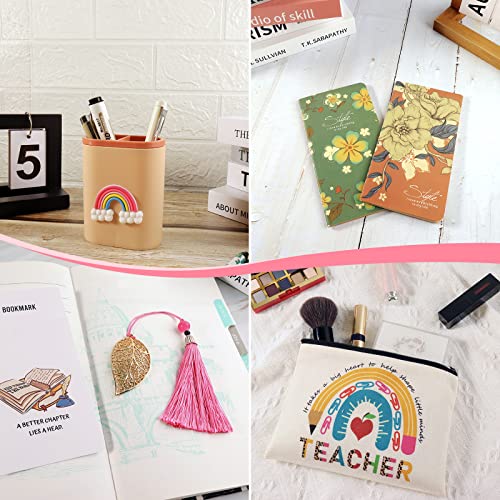 PIHOOD Teacher Gifts, Teacher Appreciation Gifts, Teacher Christmas Gifts- Includes Canvas Tote Bag, Coffee Mug, Pouch Bag, Bookmark, Pen holder, Notebooks and Greeting Card