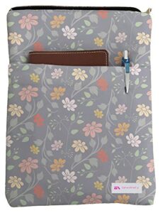 little flowers book sleeve – book cover for hardcover and paperback – book lover gift – notebooks and pens not included