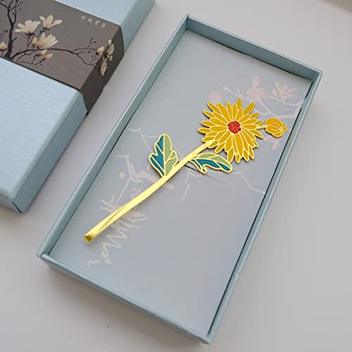 Hollow Metal Bookmarks Retro Colorful Flowers Bookmarks Reading Markers with Gift Boxes for Teacher Gift Student Supplies Purple Iris