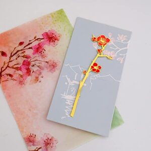 Hollow Metal Bookmarks Retro Colorful Flowers Bookmarks Reading Markers with Gift Boxes for Teacher Gift Student Supplies Purple Iris