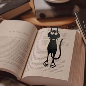 Curious Black Cat Bookmark: Locate Reading Progress with Cute Cat Paws, Reusable Creative Funny Hollow Cat Pattern Hanging Bookmark Page Markers(1pcs)