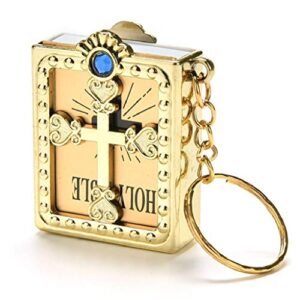 ukd beautiful fashion mini holy bible miniature paper spiritual christian jesus keychain keyringpulabo