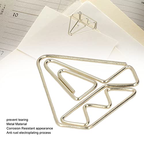 Pssopp 100pcs Gold Creative Shape Paper Clips,Cute Bookmark Marking Clips Diamond Envelope Shape Mini Paper Clips for Office School Home Students Stationery(#2)