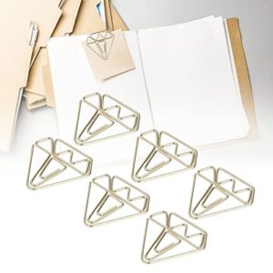 Pssopp 100pcs Gold Creative Shape Paper Clips,Cute Bookmark Marking Clips Diamond Envelope Shape Mini Paper Clips for Office School Home Students Stationery(#2)