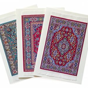 Oriental Carpet Woven Fabric Bookmark - 6 Bookmark Design Collection - Set #2 Beautiful, Elegant, Cloth Bookmarks! Best Gifts & Stocking Stuffers for Men,Women,Teachers & Librarians!