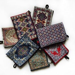 Oriental Carpet Woven Fabric Bookmark - 6 Bookmark Design Collection - Set #2 Beautiful, Elegant, Cloth Bookmarks! Best Gifts & Stocking Stuffers for Men,Women,Teachers & Librarians!