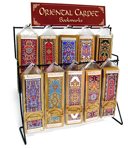 Oriental Carpet Woven Fabric Bookmark - 6 Bookmark Design Collection - Set #2 Beautiful, Elegant, Cloth Bookmarks! Best Gifts & Stocking Stuffers for Men,Women,Teachers & Librarians!