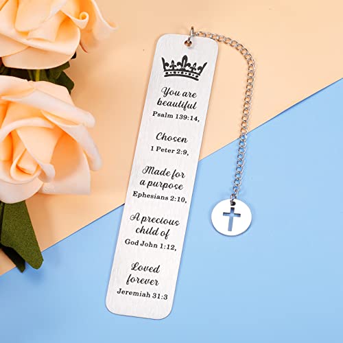 First Communion Christening Gift for Boys Girls Christian Gifts Bookmark for Women Religious Bible Verse Bookmark for Daughter Birthday Christmas Stocking Stuffers Baptism Religious Church Bulk Gifts