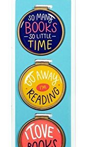 Just Clip it! Quote Bookmarks - (Set of 3 clip over the page markers). Funny Bookmark Set - Ideal for Bookworms of all ages. Adults Men Women Teens & Kids love our fun Domed Designs!