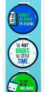 Just Clip it! Quote Bookmarks - (Set of 3 clip over the page markers). Funny Bookmark Set - Ideal for Bookworms of all ages. Adults Men Women Teens & Kids love our fun Domed Designs!