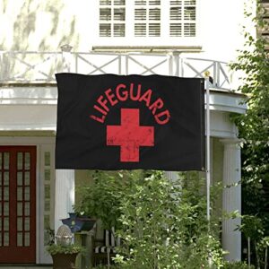 Lifeguard Banner Flag Decorations for Indoor Outdoor Garden Yard Flags Funny Graphic 3x5 4x7 Ft 35x59 in