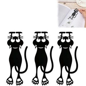 Curious Cat Bookmark for Cat Lovers - Locate Reading Progress with Cute Cat Paws Cute Cat Bookmarks 3D PVC Cat Book Markers Cartoon Animal Book Marks Funny Office School Gift for Book Lovers (3PCS)