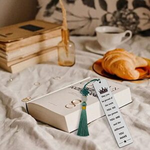 Warehouse No.9 May You be Proud of The Work You Do, The Person You are and The Difference You Make, Inspirational Metal Bookmark with Tassel