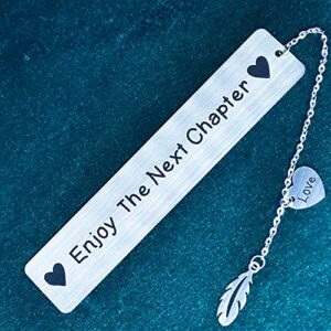 Lettering Bookmark with Chain Inspire Metal Bookmarks Retiring Graduation Birthday Valentines Job Christmas Anniversary Gifts for Book Lovers Students Parents Friends Readers Dad Mom