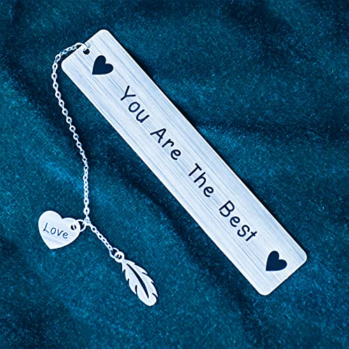 Lettering Bookmark with Chain Inspire Metal Bookmarks Retiring Graduation Birthday Valentines Job Christmas Anniversary Gifts for Book Lovers Students Parents Friends Readers Dad Mom