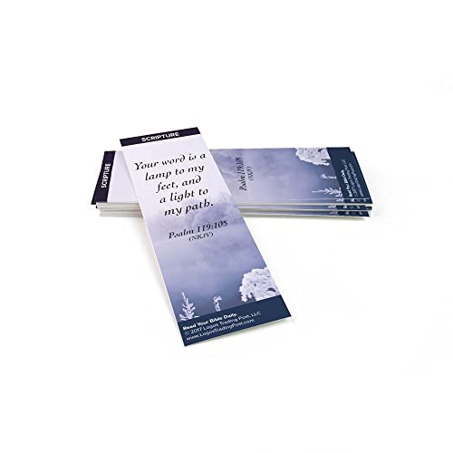 Christian Bookmark with Bible Verse, Pack of 25, Scripture Themed, Your Word is a Lamp to my Feet, Psalm 119:105