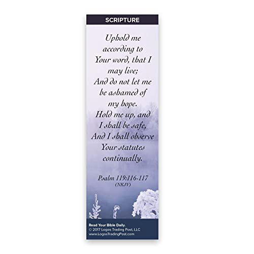 Christian Bookmark with Bible Verse, Pack of 25, Scripture Themed, Your Word is a Lamp to my Feet, Psalm 119:105