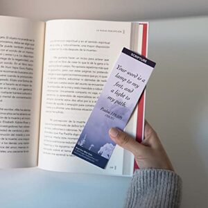 Christian Bookmark with Bible Verse, Pack of 25, Scripture Themed, Your Word is a Lamp to my Feet, Psalm 119:105