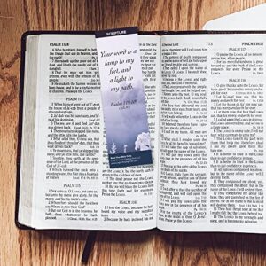 Christian Bookmark with Bible Verse, Pack of 25, Scripture Themed, Your Word is a Lamp to my Feet, Psalm 119:105