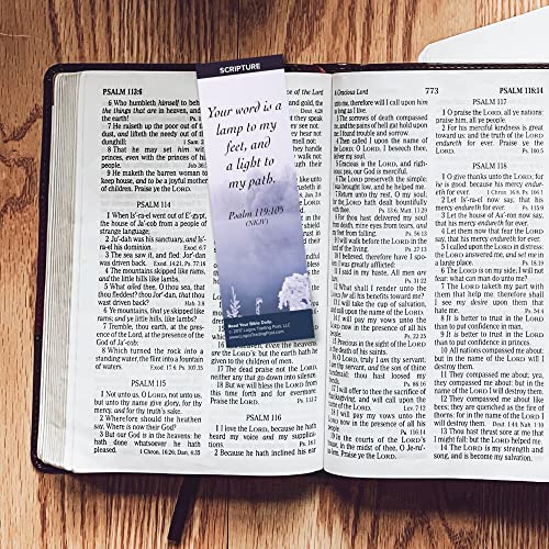 Christian Bookmark with Bible Verse, Pack of 25, Scripture Themed, Your Word is a Lamp to my Feet, Psalm 119:105