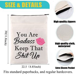 LQRI Funny Badass Gift You are Badass Keep That Shit Up Best Friend Book Sleeve with Zipper Badass Friendship Gift…