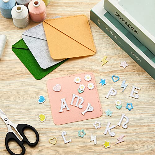 12 Pcs DIY Personalized Hand Embroidered Corner Bookmark Felt Triangle Corner Bookmarks Cute Book Marks with Stars Heart Shaped Items for Book Lovers Women Students Office Gifts Reading Accessories