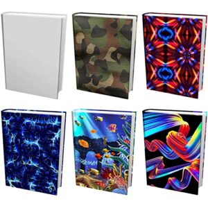 easy apply, reusable book covers 6 pk. best jumbo 9×11 textbook jacket for back to school. stretchable to fit most medium hardcover books. perfect fun, washable designs for girls, boys, kids and teens