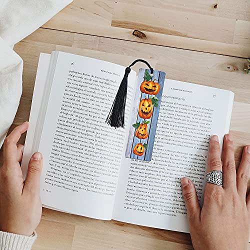 FIVE ELEPHANT Halloween Bookmark | Double-Sided Bookmarks, Fall | Reading Gift | Book Gift , Pumpkin, Gift for Book Lover Writers Friend