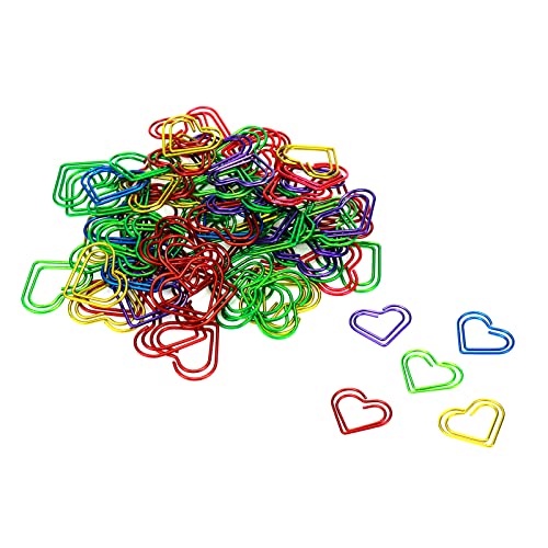 LC LICTOP Multicolor Heart Shape Paper Clips Creative Shape for Bookmark Office School Notebook 80pcs