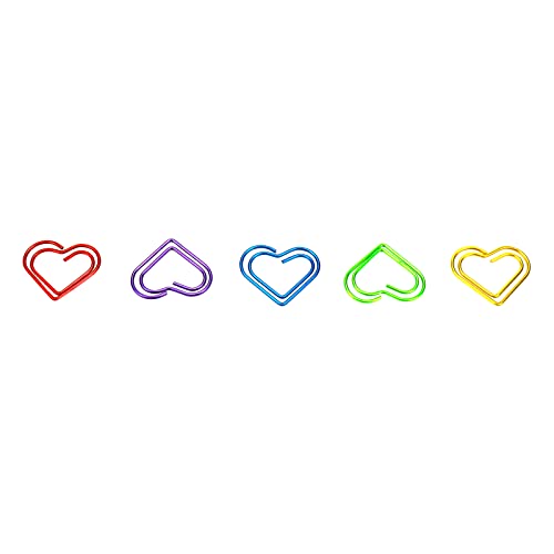 LC LICTOP Multicolor Heart Shape Paper Clips Creative Shape for Bookmark Office School Notebook 80pcs