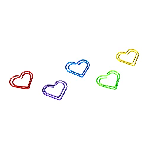 LC LICTOP Multicolor Heart Shape Paper Clips Creative Shape for Bookmark Office School Notebook 80pcs