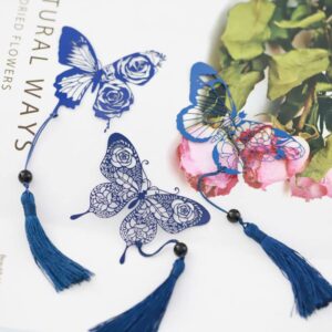 Butterfly Bookmark with Tassel (Blue)